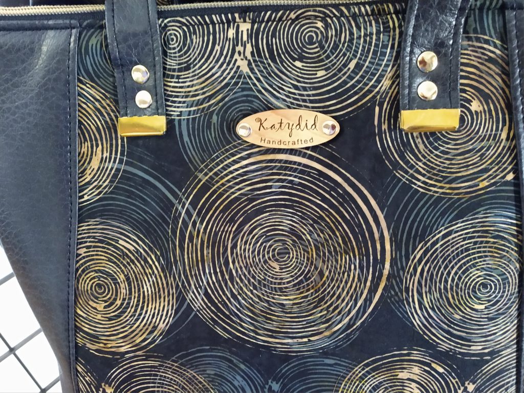 Everyday Tote Bag in golden circles – KatyDid Handcrafted